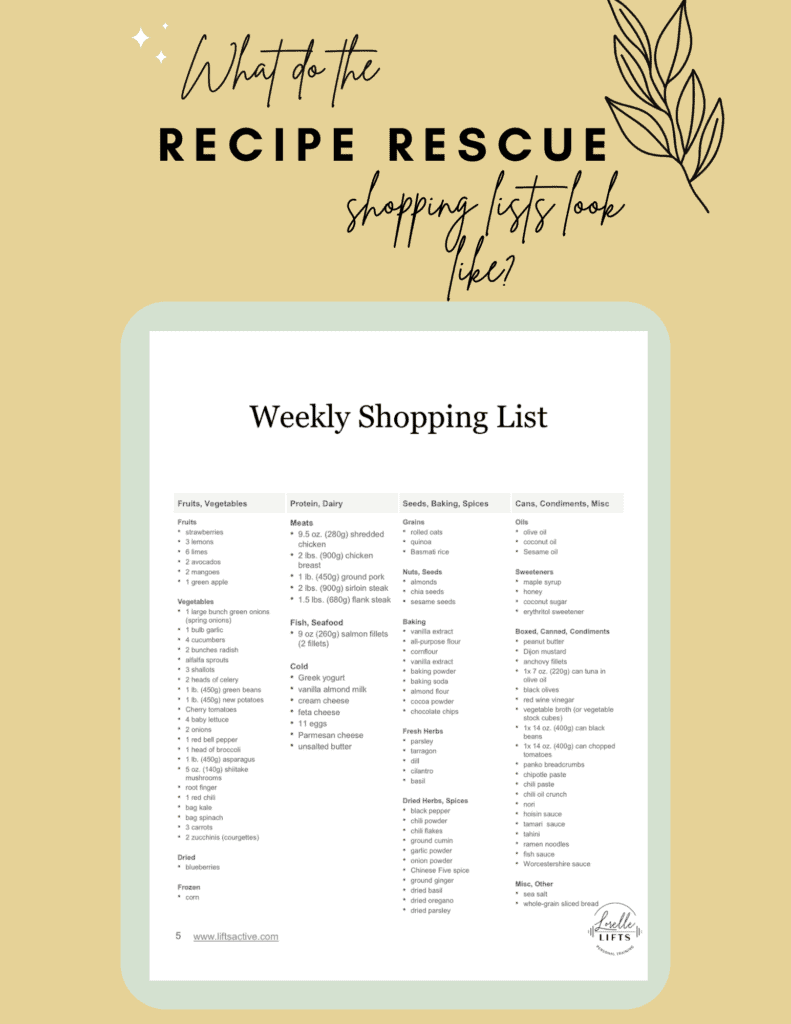 Recipe Rescue - Welcome to Lorelle Lifts